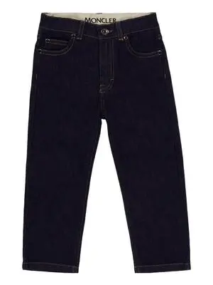 Moncler Logo Straight Leg Jeans - Black