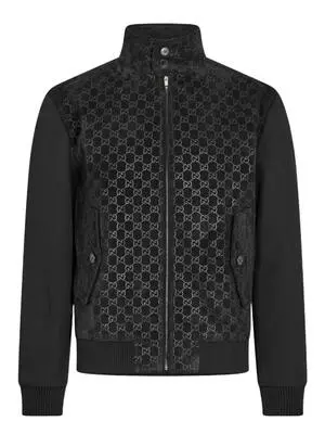 Gucci Suede Bomber Jacket - Black