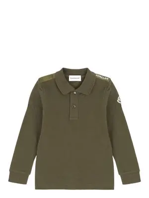 MONCLER Logo Long Sleeve Polo Shirt