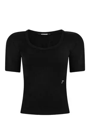 Jacquemus Short-sleeved Ribbed T-shirt - Black