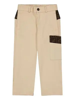 Fendi Logo Detail Track Pants - Nude