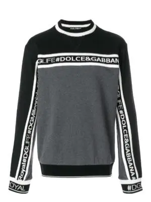 Dolce & Gabbana Logo Lace Sweater - Black