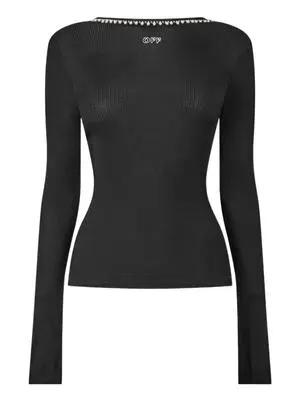 OFF-WHITE Off-White Long-Sleeve Open Back T-Shirt