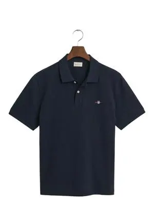 Gant Logo Short Sleeve Polo Shirt - Black