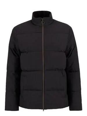 Barbour Quilted Zip-up Jacket With Stand Collar - Dark Oak