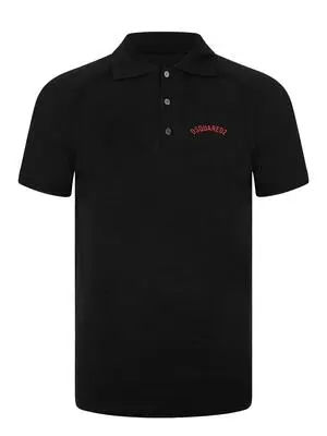 Dsquared2 Knit Short-sleeve Polo Shirt - Black