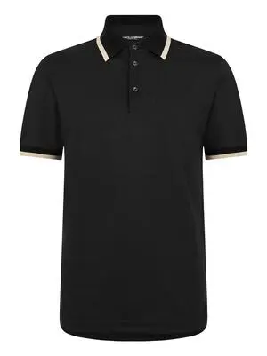Dolce & Gabbana Short-sleeved Polo Shirt - Black