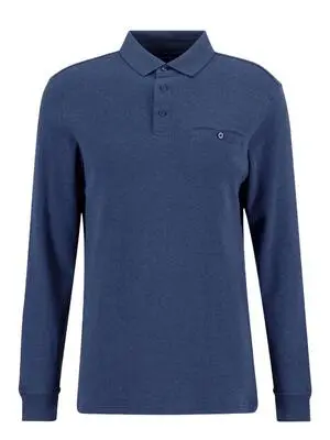 Barbour Farmwell Tailored Long-sleeved Polo Shirt - Navy