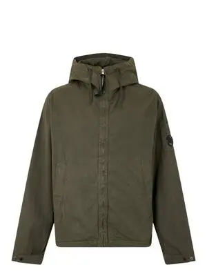 C.P. COMPANY Garment Dyed Hooded Jacket - Brown