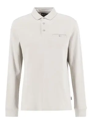Barbour Farmwell Tailored Long-sleeved Polo Shirt - Stone