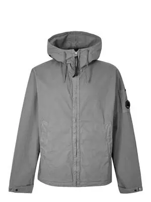 C.P. COMPANY Garment Dyed Hooded Jacket - Gray