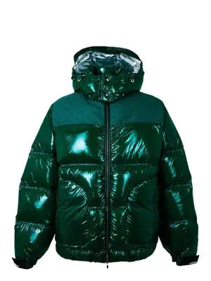 Casablanca Printed Hooded Down Jacket - Green