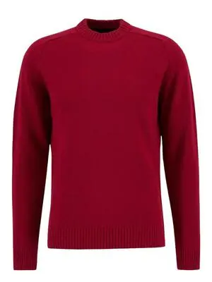 Barbour Barbour Crew Neck Sweater With Tonal Badge Red