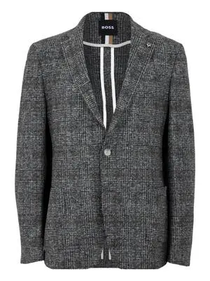 Hugo Boss Heather Grey Check Blazer - Black