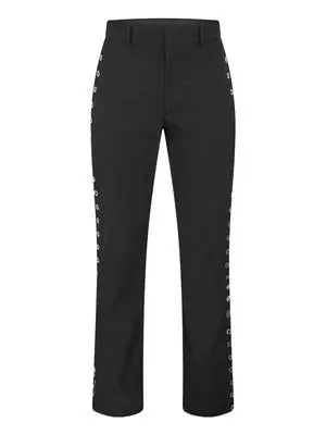 Off-White Straight-leg Trousers With Metal Eyelet Detailing - Black