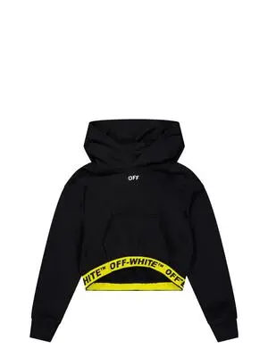 Off-White Cropped Hoodie - Black