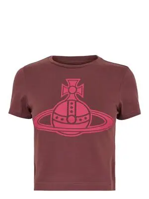 VIVIENNE WESTWOOD Orb Logo T-shirt - Burgundy