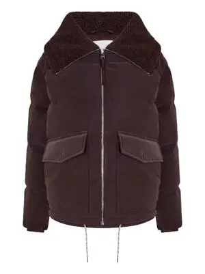 Varley Roseville Jacket With Faux Lambskin Collar - Coffee Bean