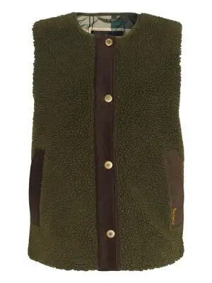 Barbour Fleece Vest With Snap-stud Fastening - Olive