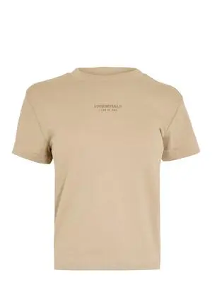 Fear Of God T-shirt With Metallic Logo - Nude