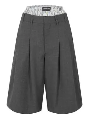 MARINE SERRE Tailored Pleated Shorts - Black