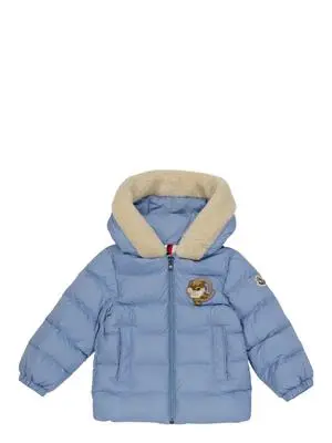 Moncler Logo Patch Down Jacket - Blue