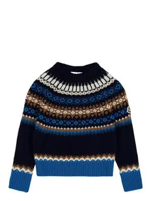 Moncler Fair Isle Knit Sweater - Black