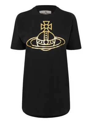 VIVIENNE WESTWOOD Printed Crewneck T-shirt - Blk/gld