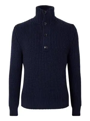 TOM FORD Tom Ford High-Neck Henley Knit Sweater
