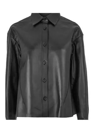 Alexander McQueen Leather Shirt - Black