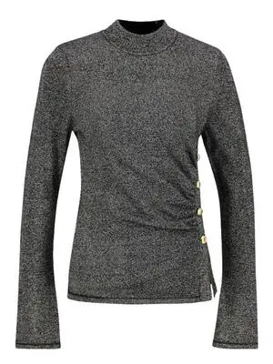 Barbour Long Sleeve Knitwear With High Collar And Side Slits - Black