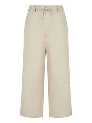 EMPORIO ARMANI Emporio Armani Cropped Wide-Leg Trousers With Drawstring Waist