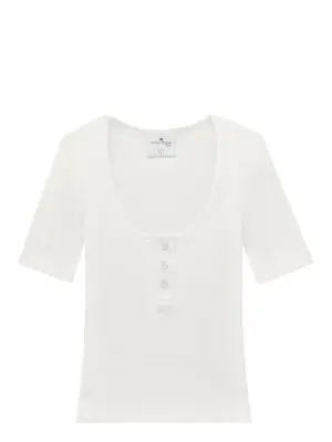 COURREGES Courreges Ribbed T-Shirt White