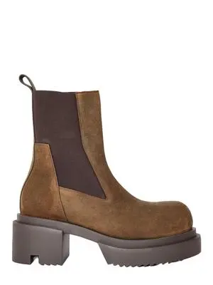 Rick Owens Elastic Side Chelsea Boots - Brown