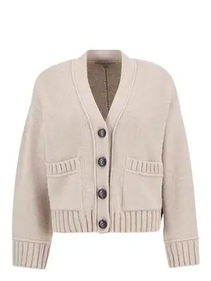 Barbour Faye V-neck Cardigan - Oatmel
