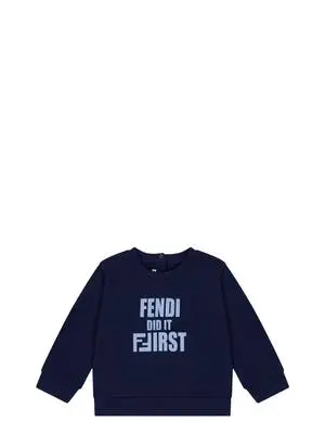 Fendi Logo Crewneck Sweatshirt - Black
