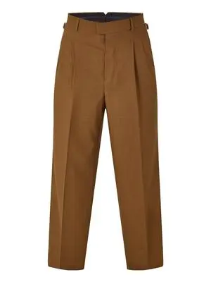 AMI Paris Straight-leg Plaid Casual Pants - Brown