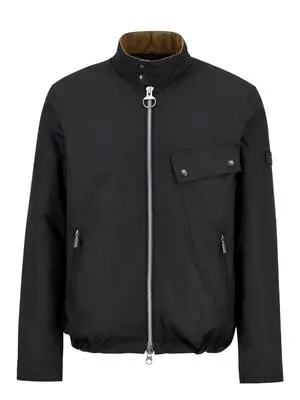 Barbour Long-sleeved Casual Jacket With Stand Collar - Black