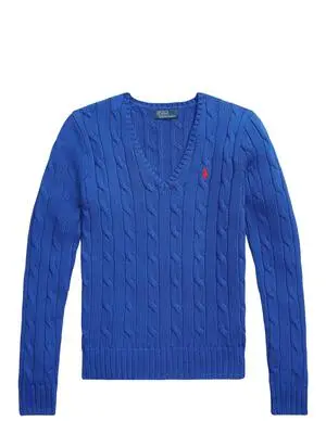 Polo Ralph Lauren Polo Ralph Lauren Cable Knit V-Neck Sweater Blue
