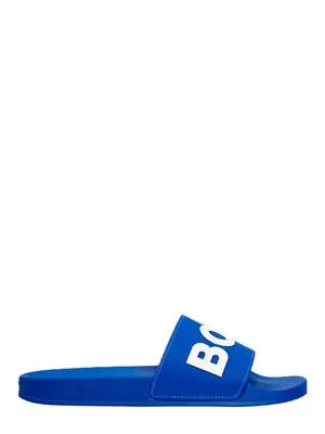 Hugo Boss Slide Sandals With Logo Detailing - Blue