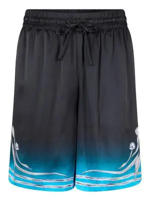 Casablanca Elastic Waist Shorts With Drawstring - Black