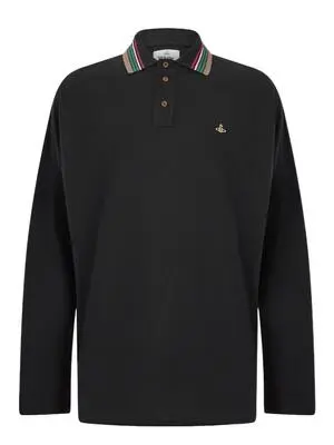 VIVIENNE WESTWOOD Long-sleeved Polo Shirt - Black