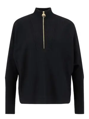 Barbour Barbour Lola Knit Jumper With Quarter Zip Black