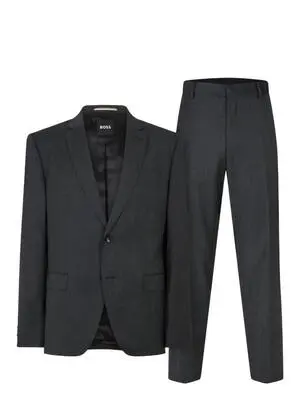 Hugo Boss Tailored Fit Canvas Interlining Suits - Black