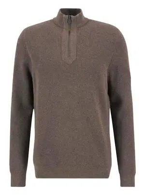Barbour Crawley Half Zip Jumper - Brown