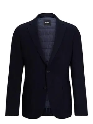 Hugo Boss Classic Single-breasted Quilted Blazer - Black
