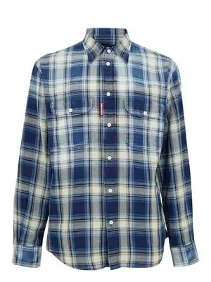 Dsquared2 Flannel Plaid Shirt - Gray