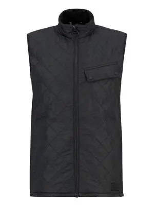 Barbour Sleeveless Quilted Vest With Stand Collar - Black