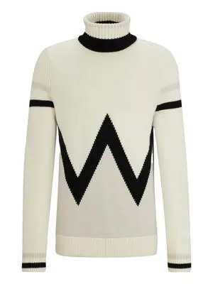 Hugo Boss Off- Knit Turtleneck Sweater - White
