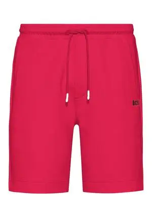 Hugo Boss Pink Jogger Shorts With Embroidered Logo - Red